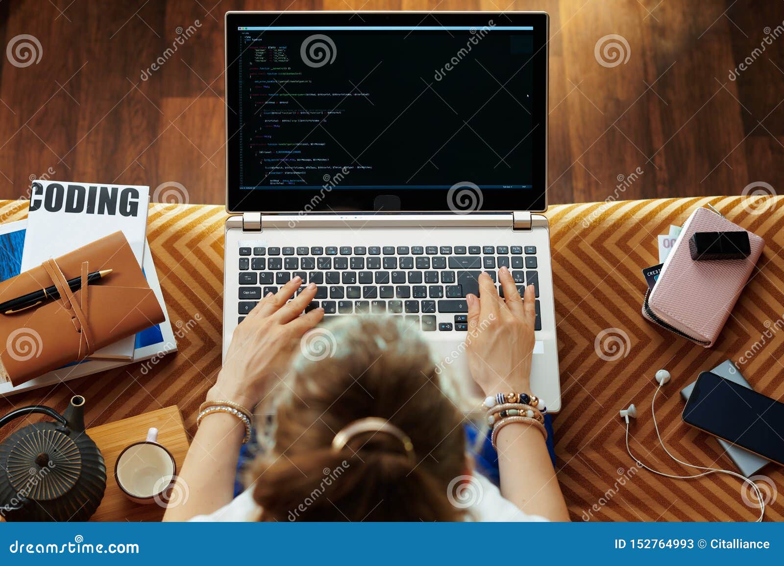 Young Woman Testing Software and Writing Code Stock Image - Image of ...