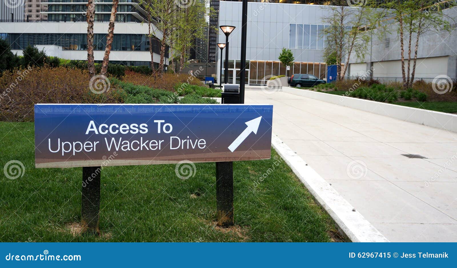 Upper Wacker Drive Sign stock image. Image of directions - 62967415