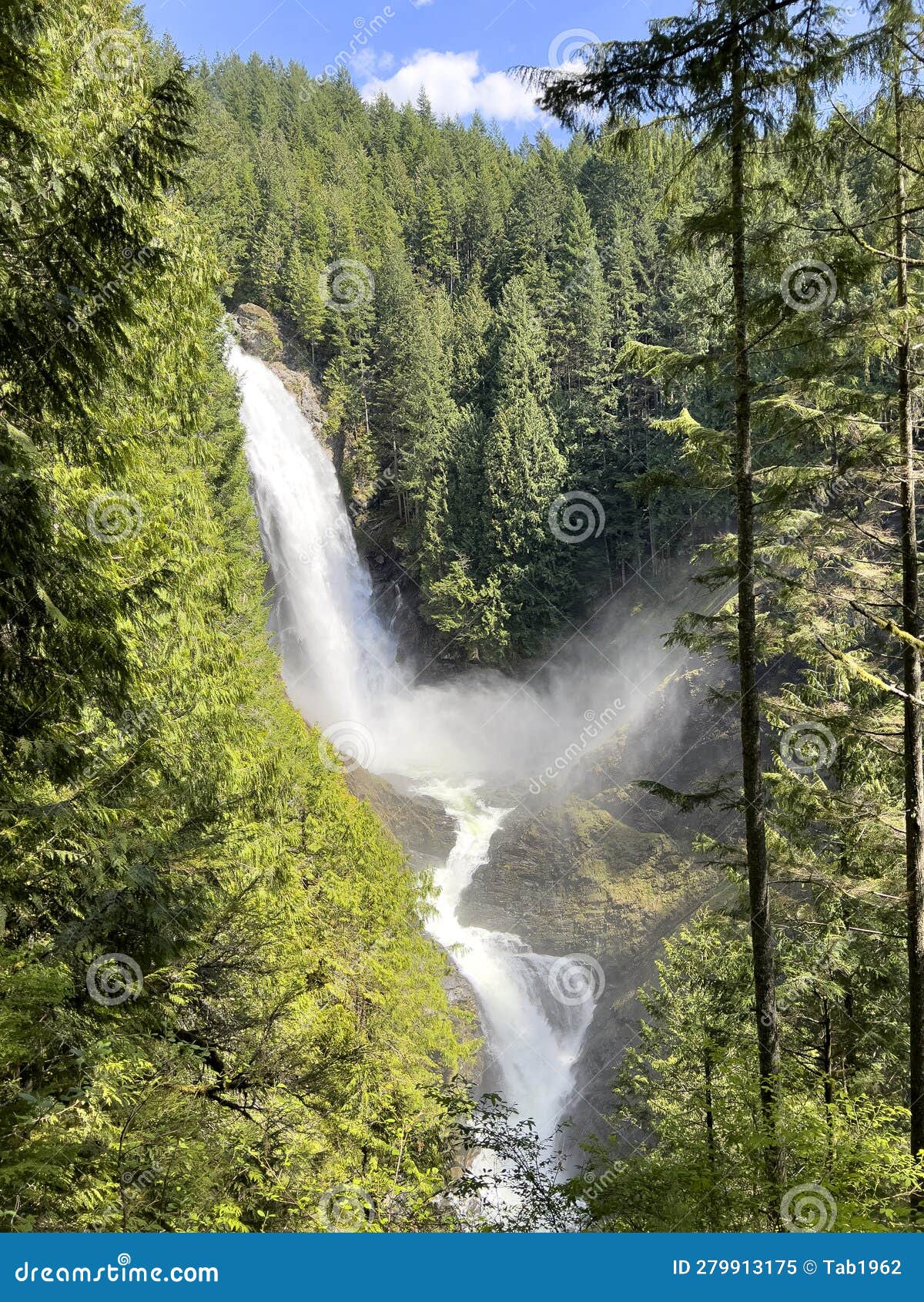 Upper Wallace Water Falls in Washington State Stock Image - Image of ...
