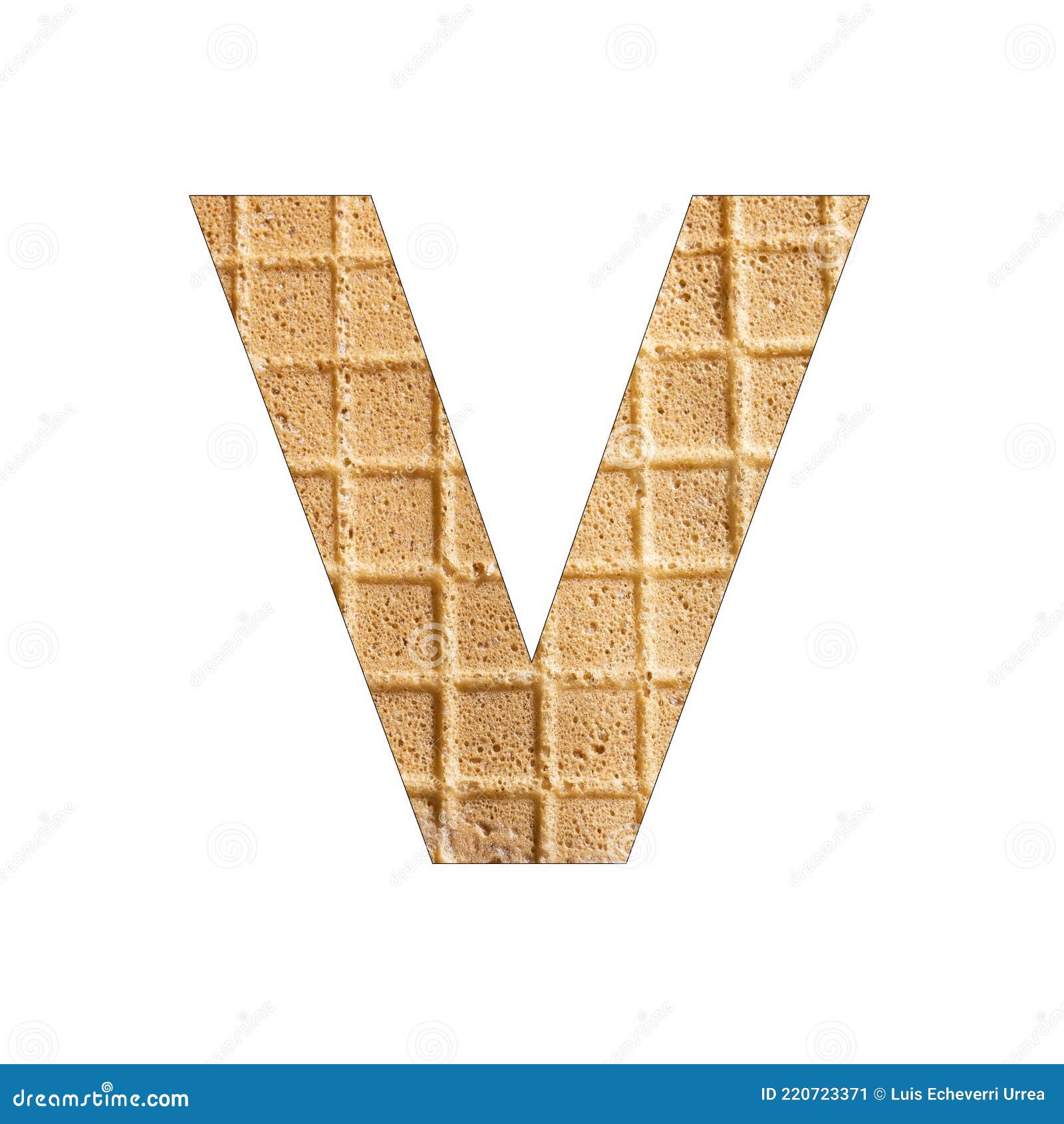Uppercase Alphabet Letter V - Wafer Close-up Texture Stock Image ...