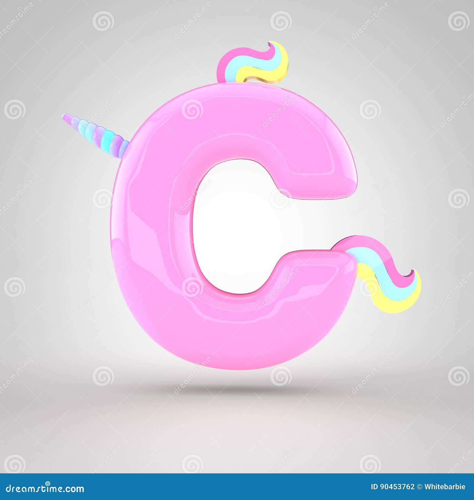 Uppercase Bonito Da Letra C Do Rosa Do Unicórnio Ilustração Stock ...