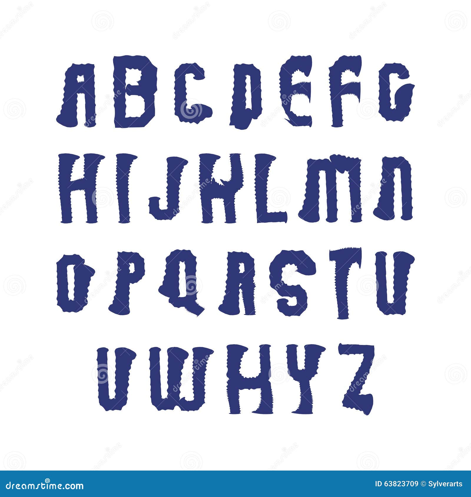 Uppercase Brush Alphabet. Hand Written Uppercase Font. Vector ...