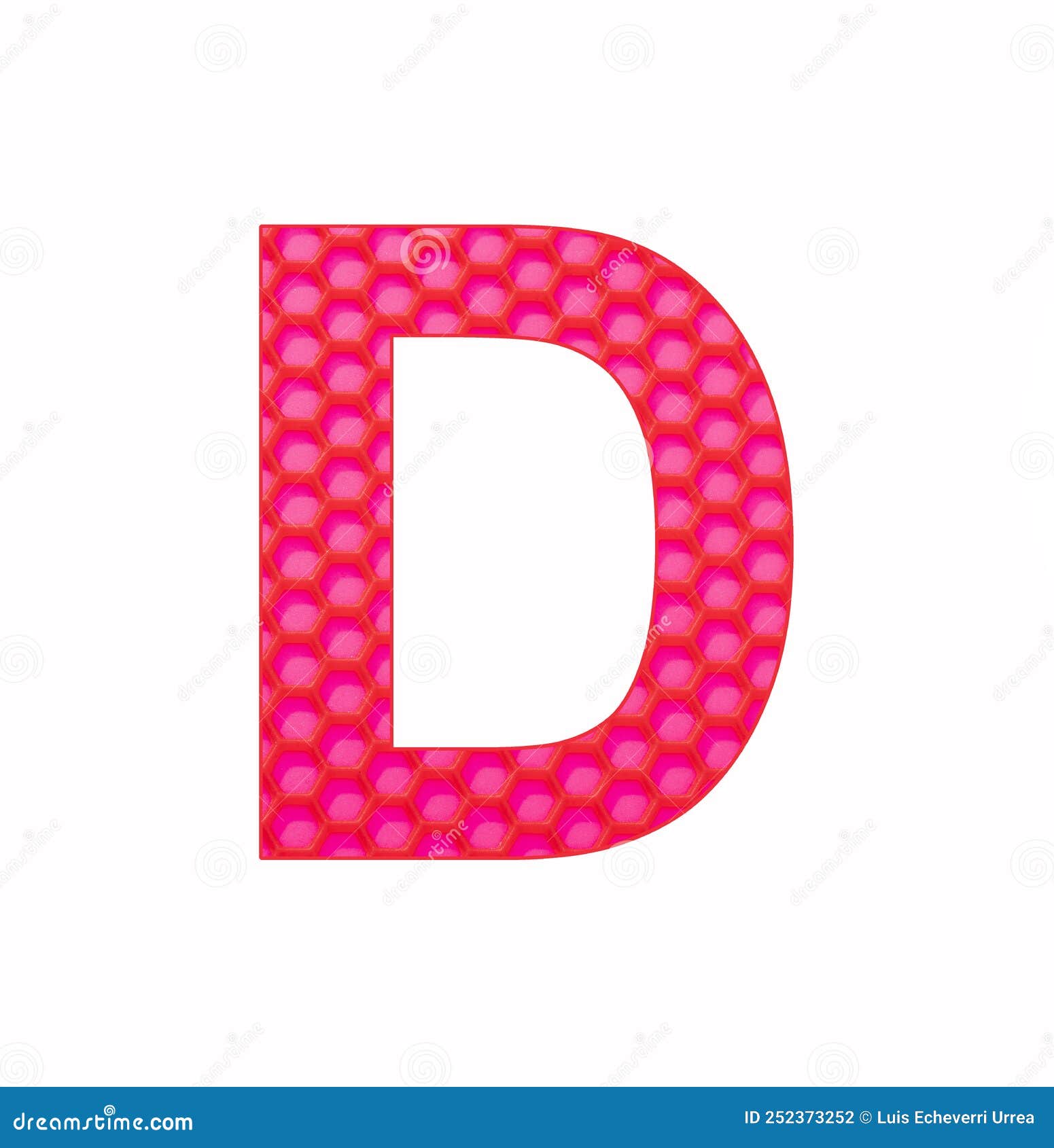 Uppercase Letter D - Silicone Background with Red Hexagons Stock ...