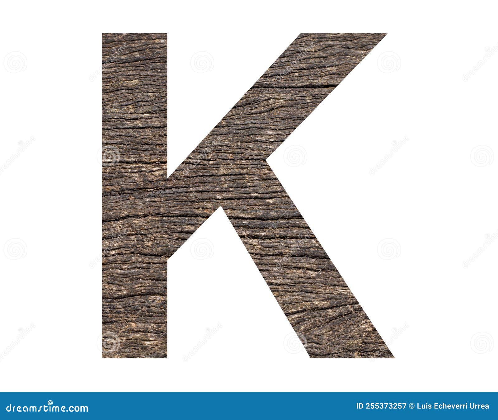 Uppercase Letter K of the Alphabet - Rustic Tree Cortex Texture Stock ...