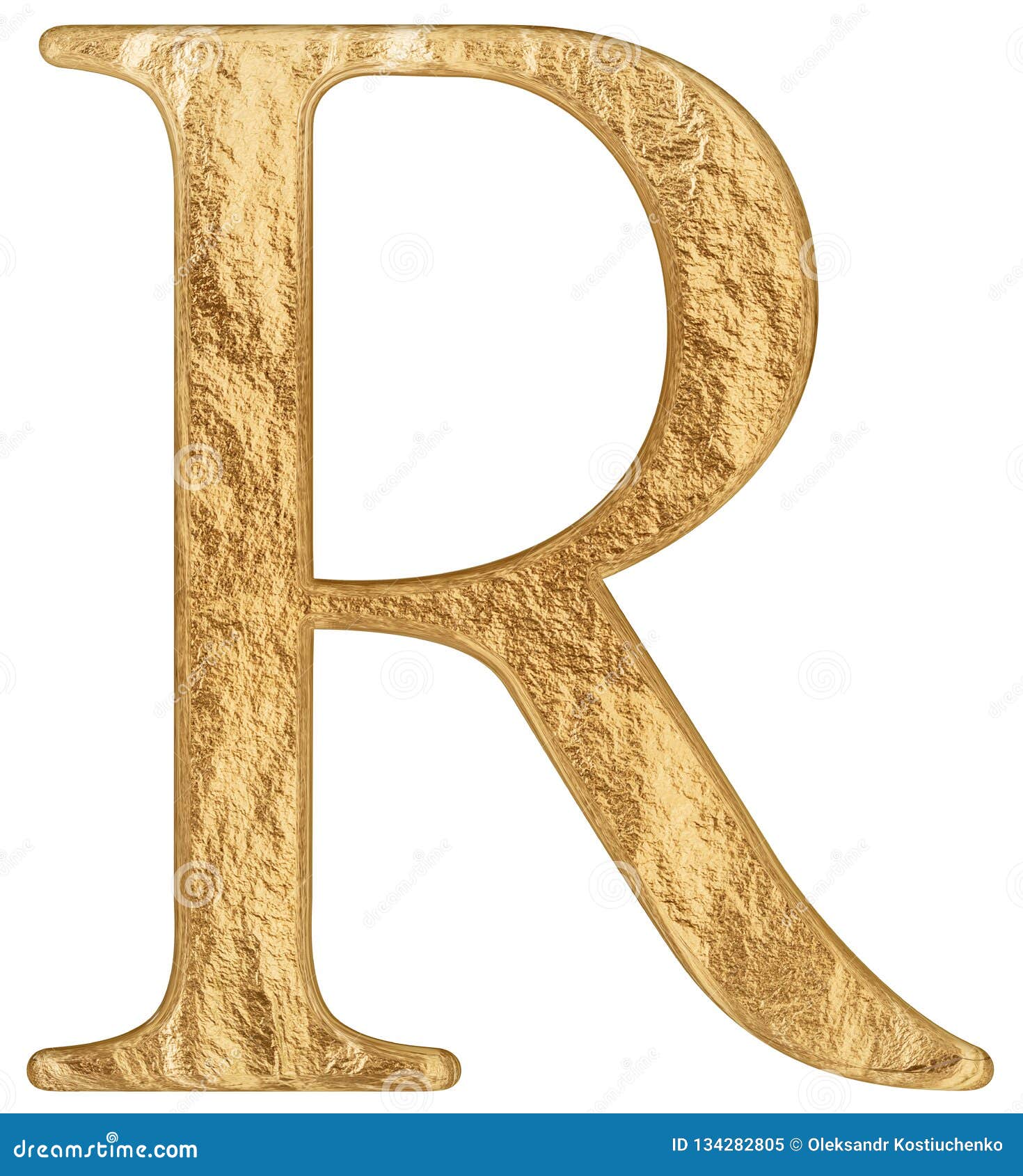 Uppercase Letter R, Isolated On White, 3D Render Stock Illustration ...