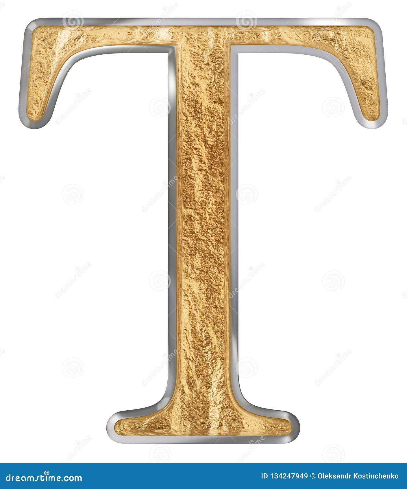 Uppercase Letter T, Isolated on White, 3D Render Stock Illustration ...