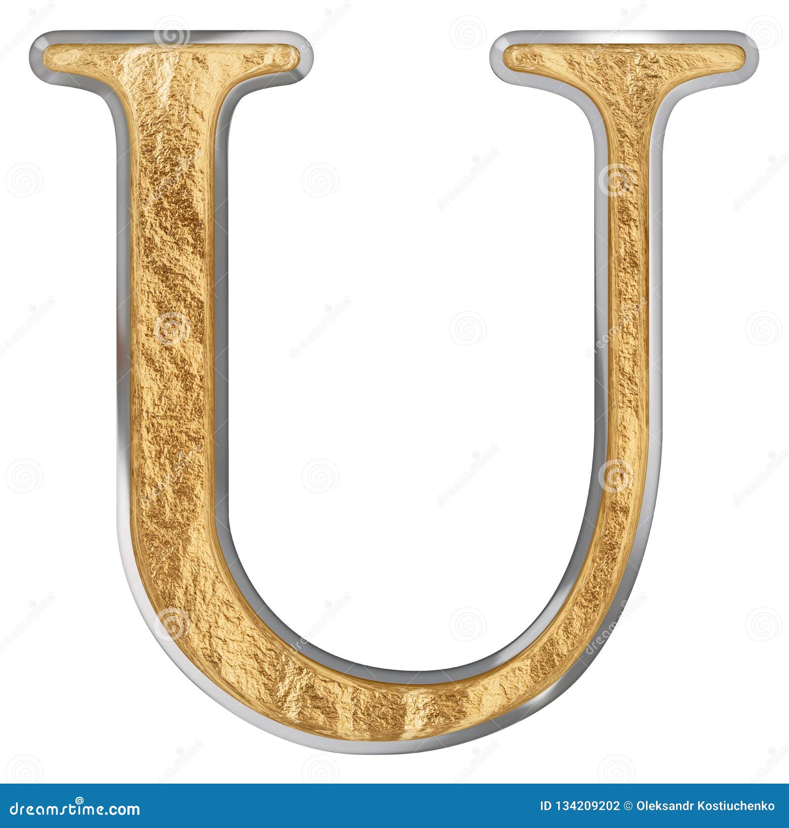 Uppercase Letter U, Isolated on White, 3D Render Stock Illustration ...