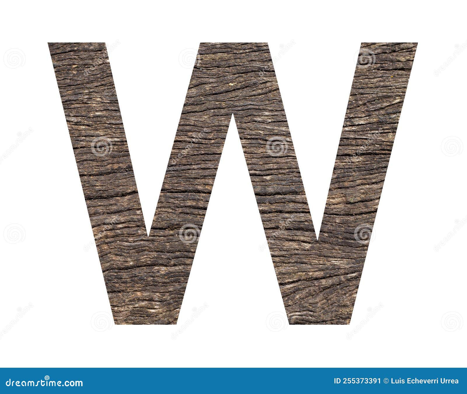 Uppercase Letter W of the Alphabet - Rustic Tree Cortex Texture Stock ...