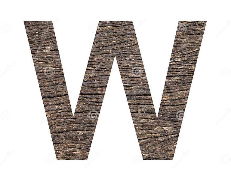 Uppercase Letter W of the Alphabet - Rustic Tree Cortex Texture Stock ...