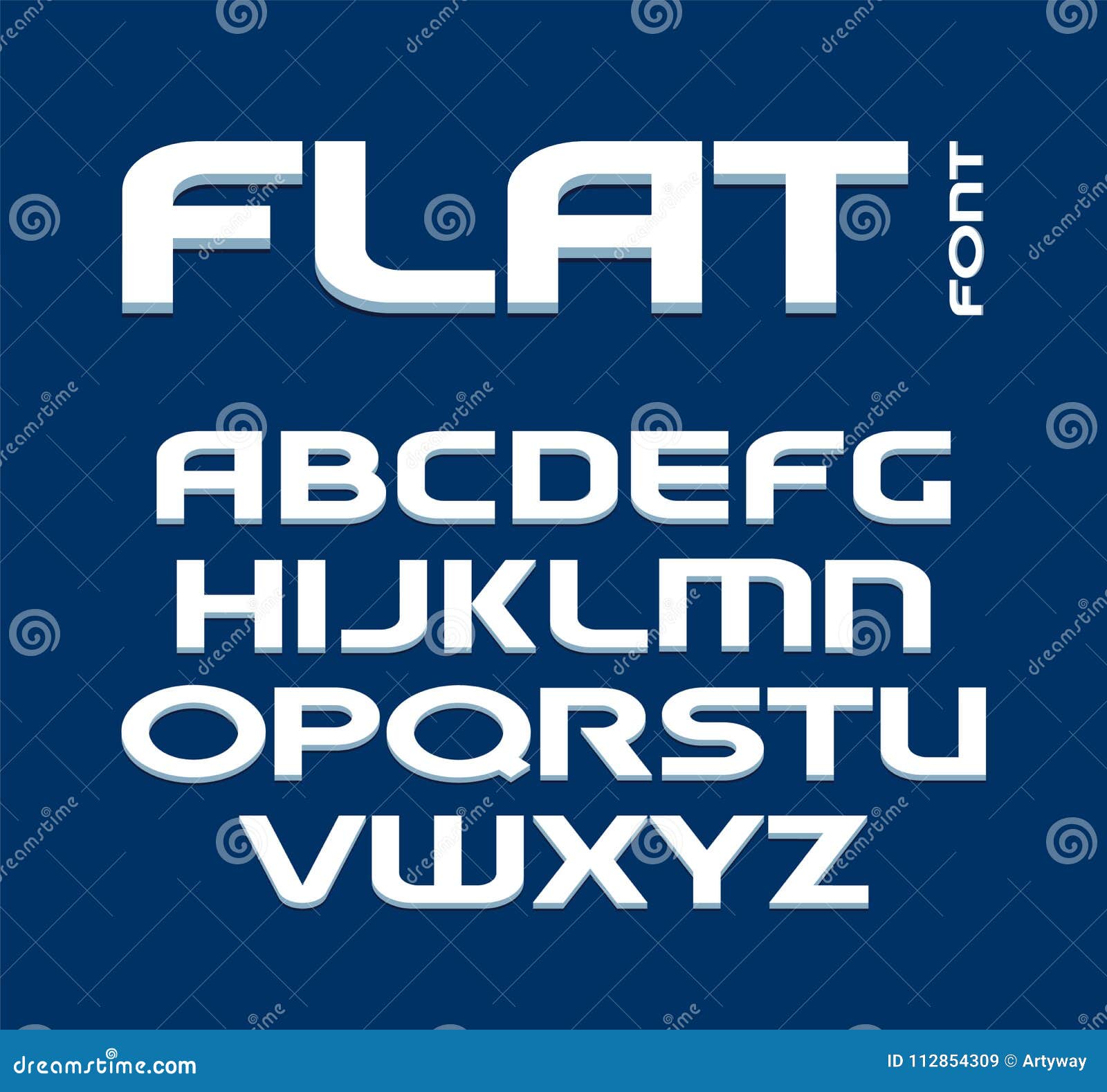Uppercase Letters Set, Rectangular Flat Font, Flattened Alphabet ...