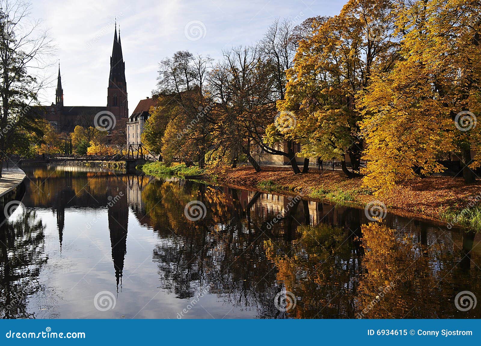 Uppsala Autumn Scene Sweden Stock Image - Image of reflected, outdoor ...