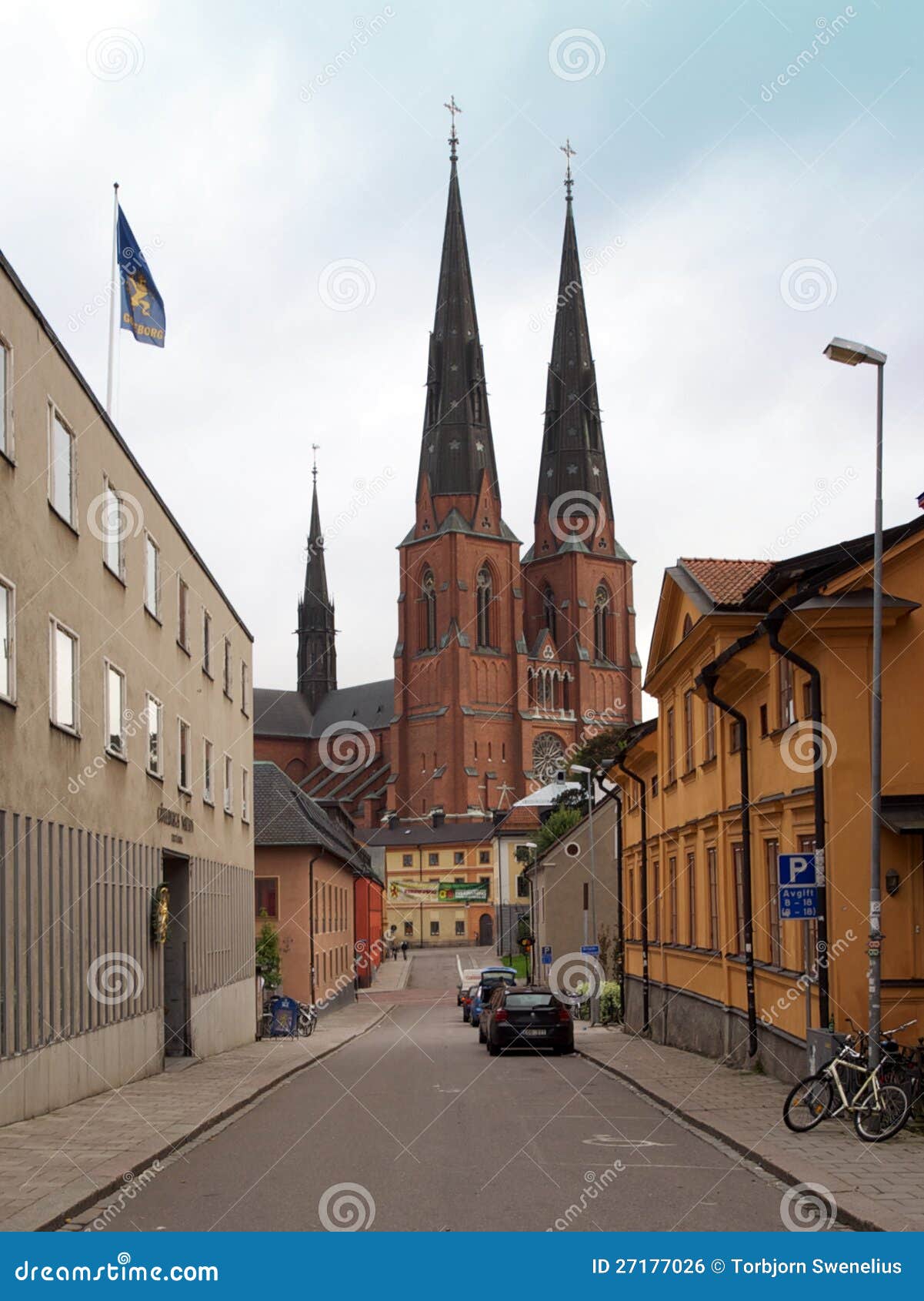 The Uppsala Cathedral, Sweden Stock Photo - Image of blue ...