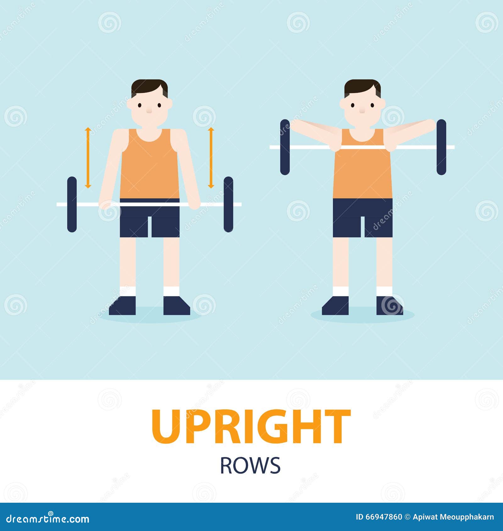 Upright Row Workout Exercise Vector Illustration Silhouette ...