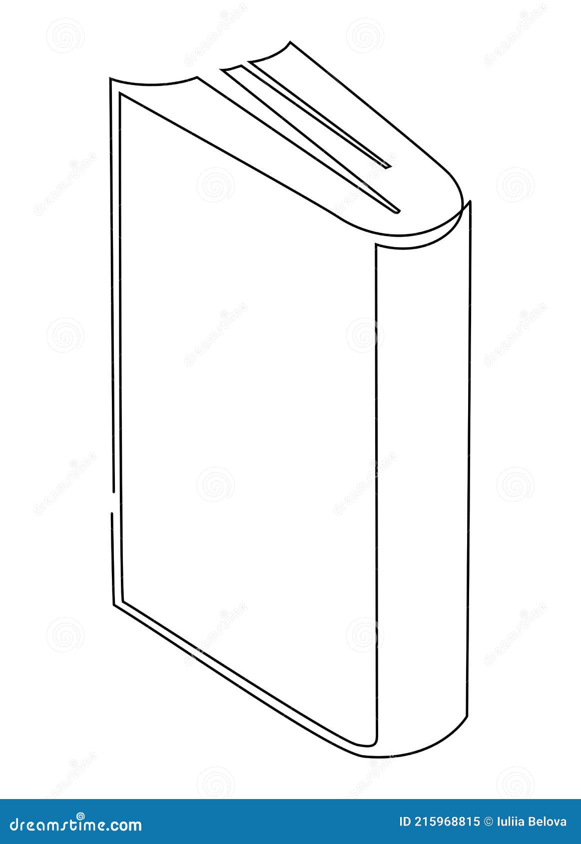 An Upright Book. One Line Drawing Illustration Stock Illustration ...