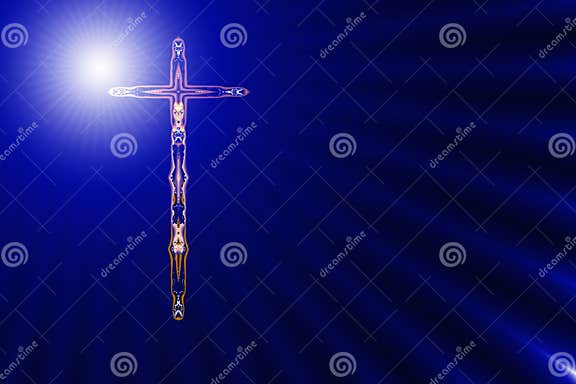Upright Cross in Divine Light Stock Illustration - Illustration of ...