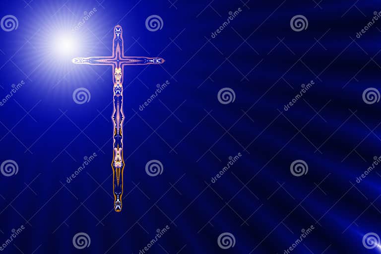 Upright Cross in Divine Light Stock Illustration - Illustration of ...