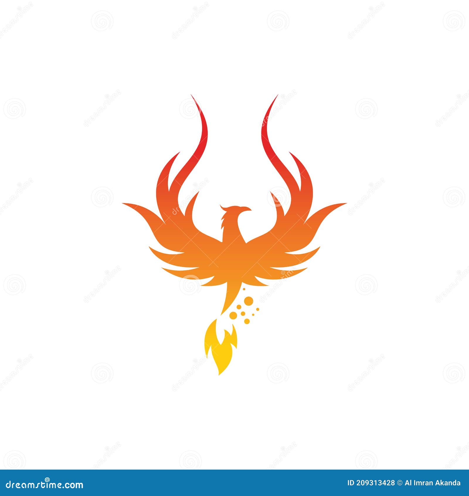Upright Flying Phoenix Fire Bird Abstract Logo Design Vector Template ...