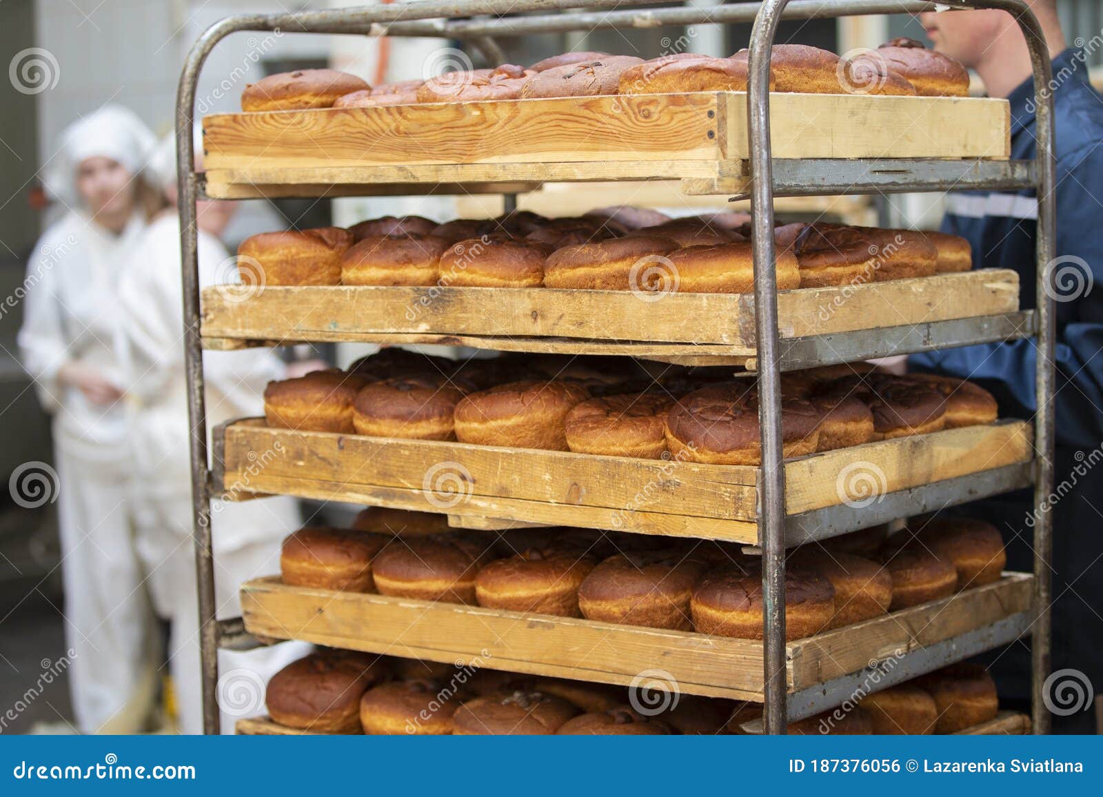 Upright Lots of Bread on Pallets. Stock Photo - Image of bakery, grain ...