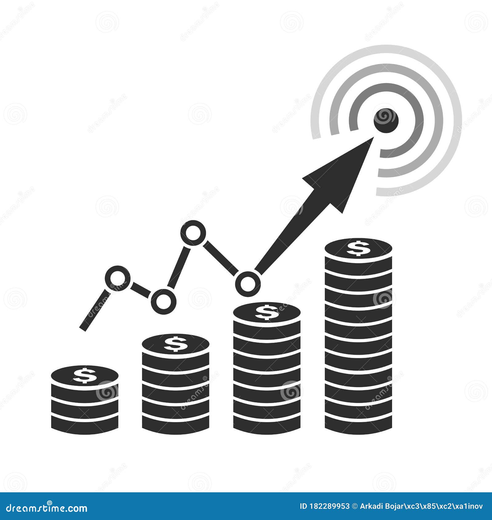 Uprising Business Chart, Growth Icon Stock Vector - Illustration of ...