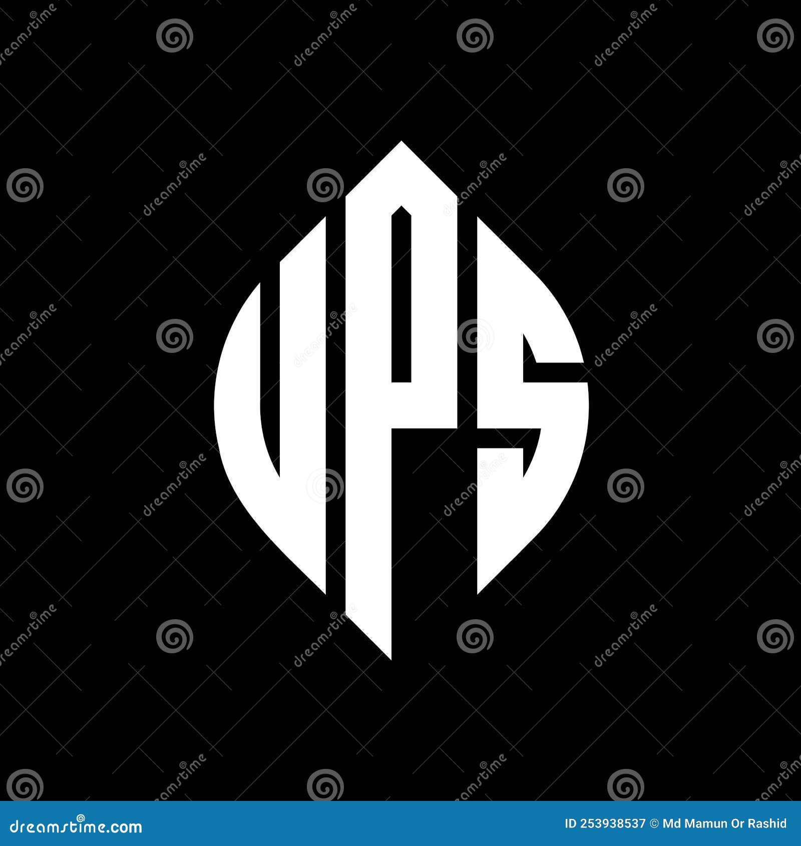 UPS Circle Letter Logo Design with Circle and Ellipse Shape. UPS ...