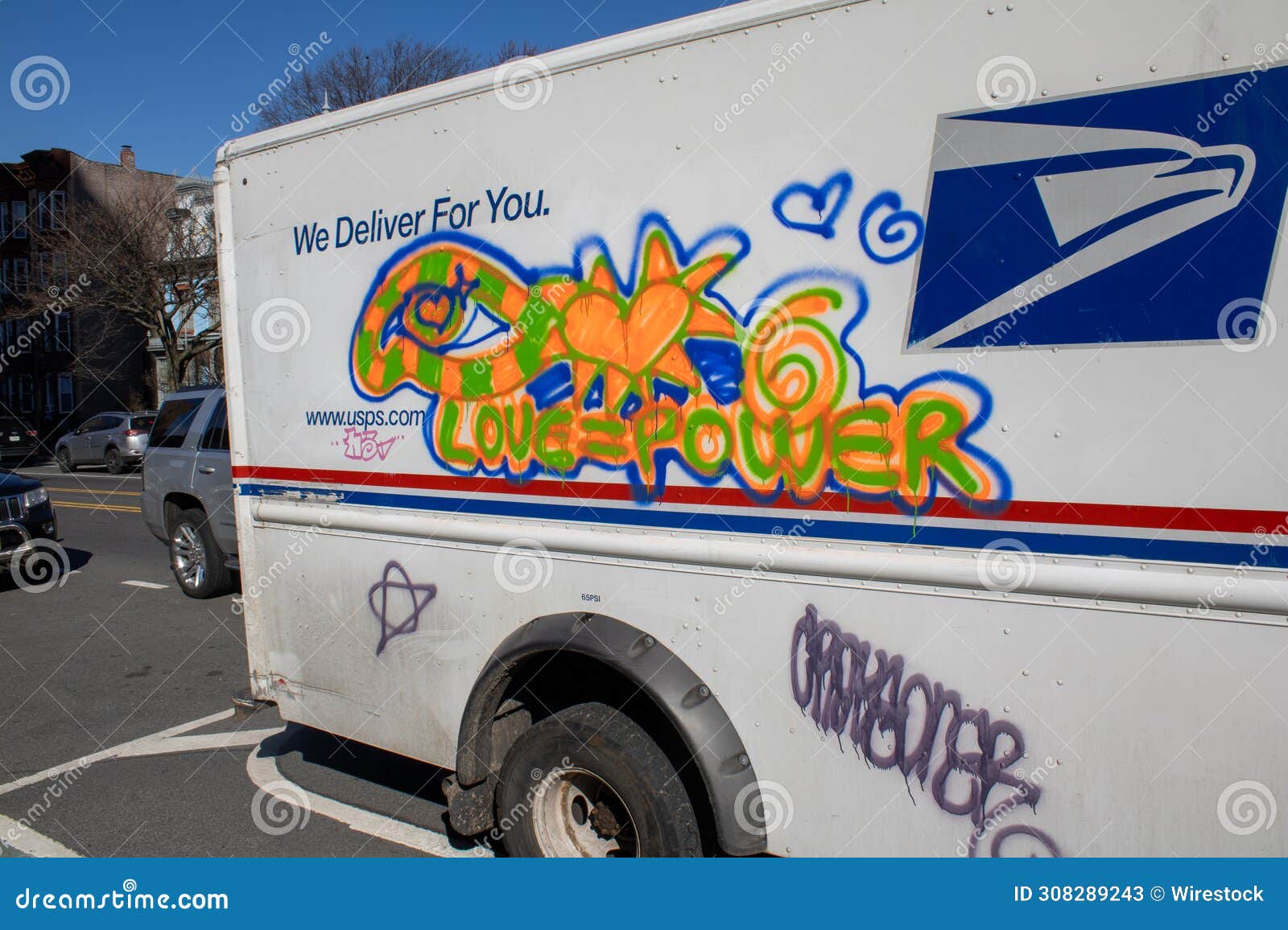 UPS Delivery Van Adorned with Colorful Graffiti Art Editorial Stock ...