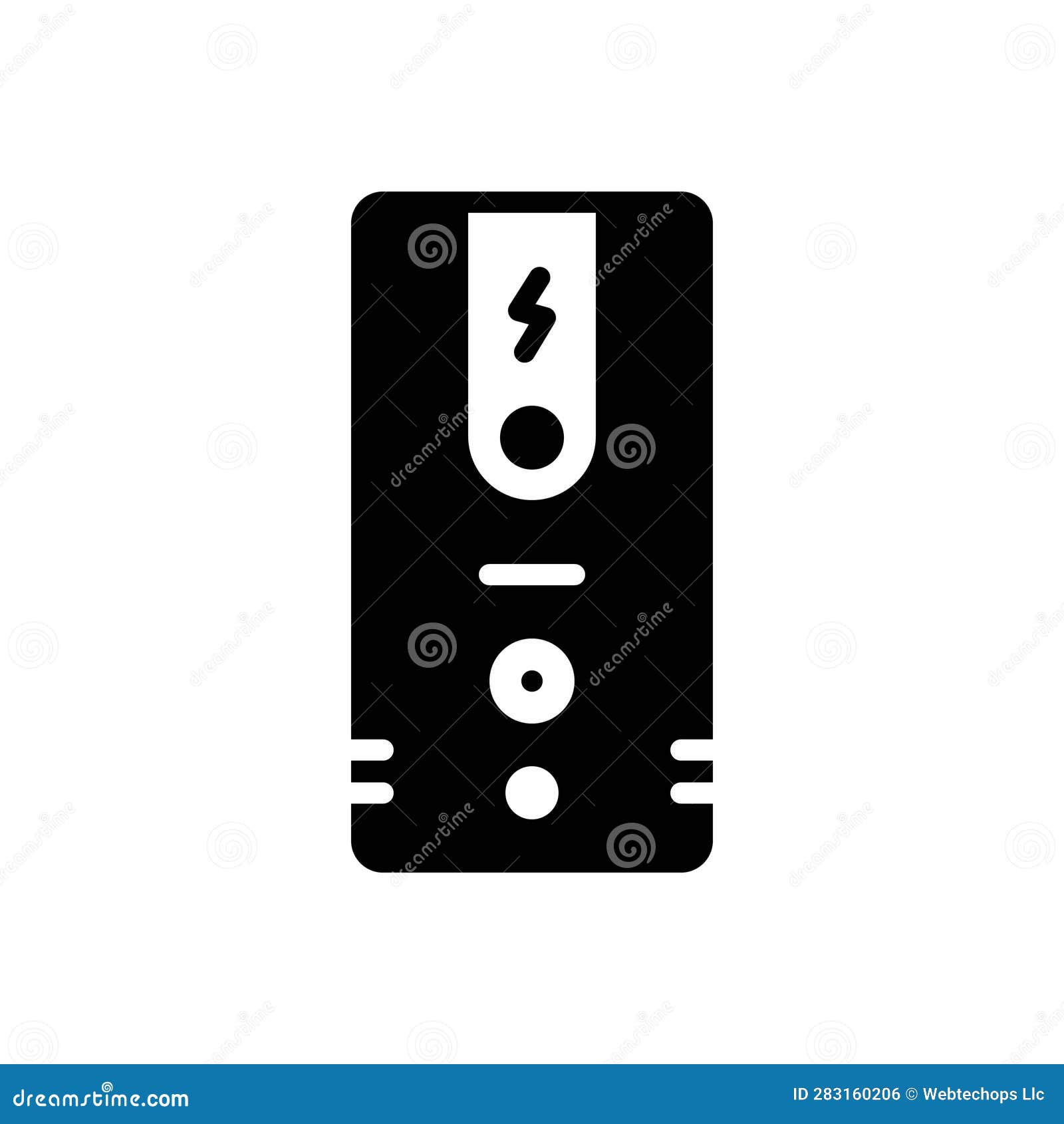 Black Solid Icon for Ups, Digital and Power Stock Vector - Illustration ...
