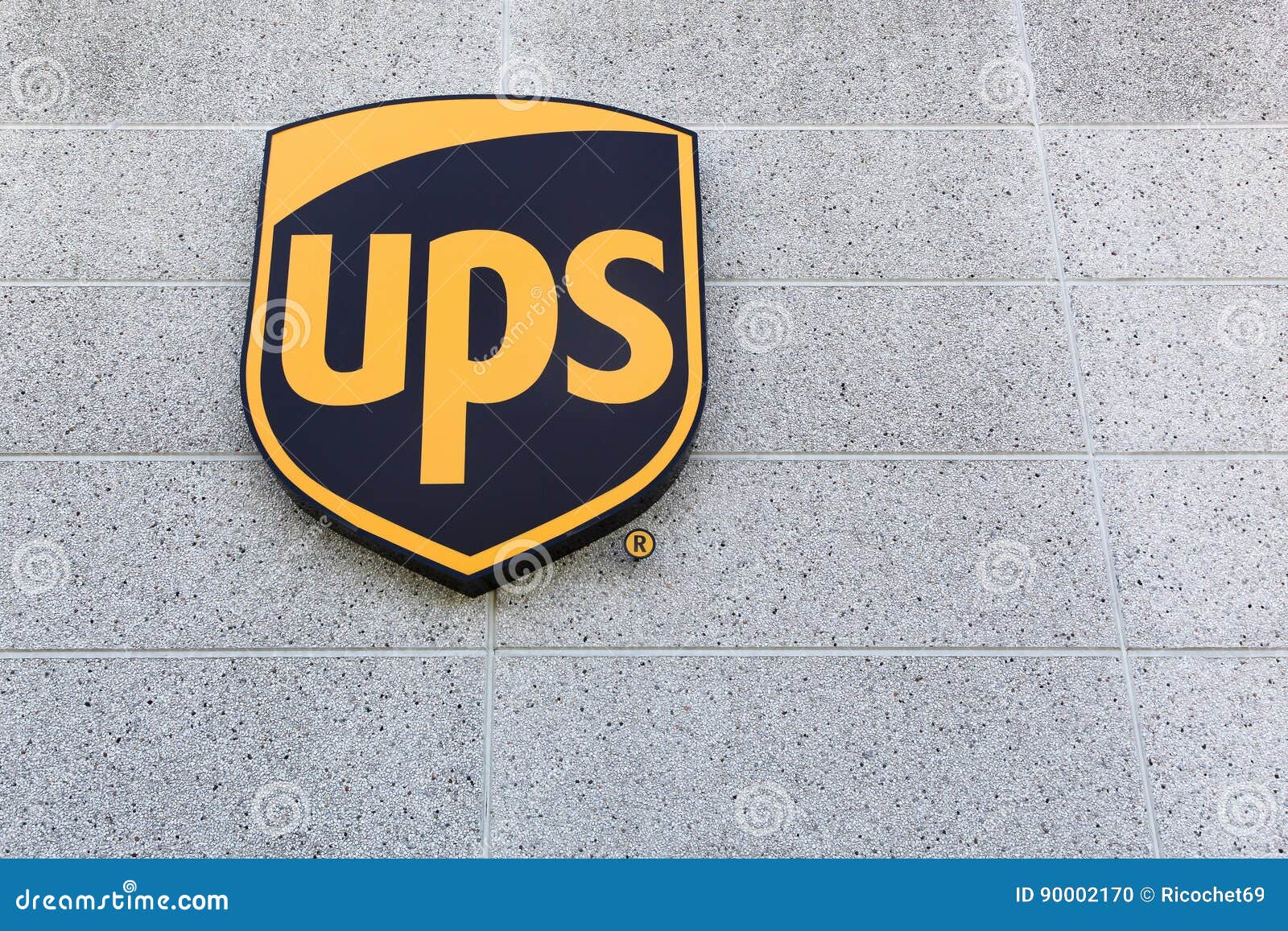 UPS logo on a wall editorial image. Image of emblem, firm - 90002170