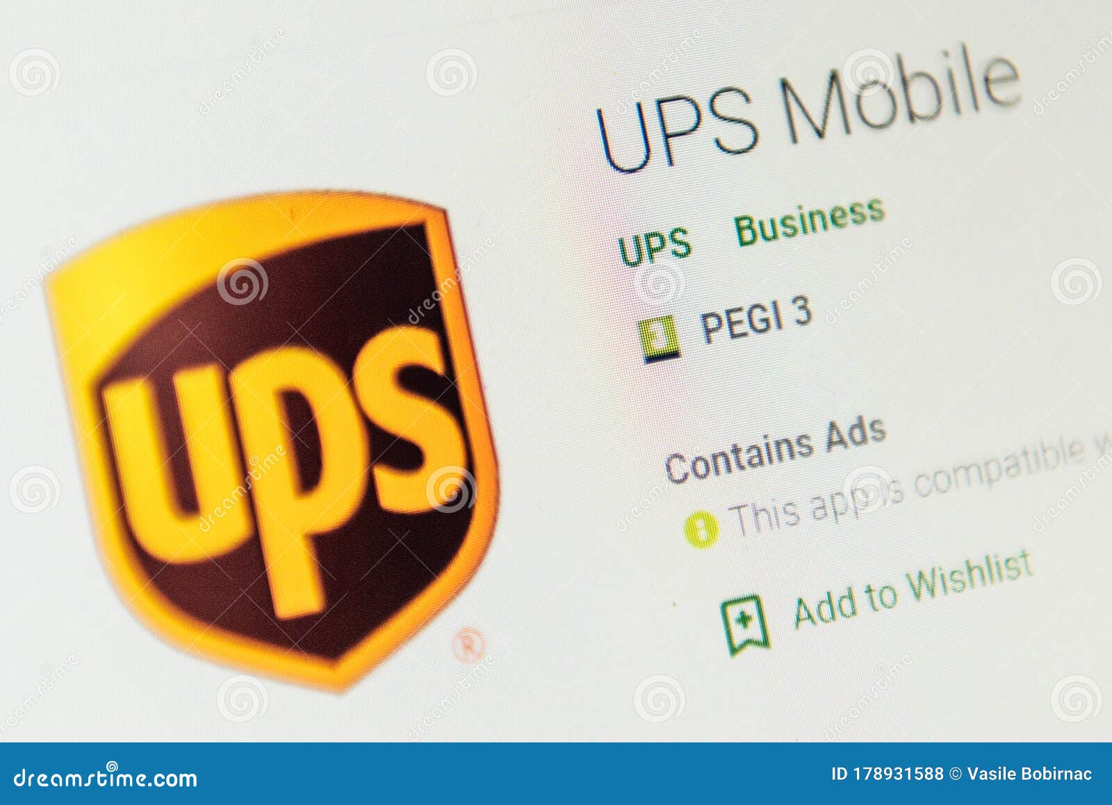 UPS Mobile App Icon. Selective Focus. Editorial Stock Photo - Image of ...