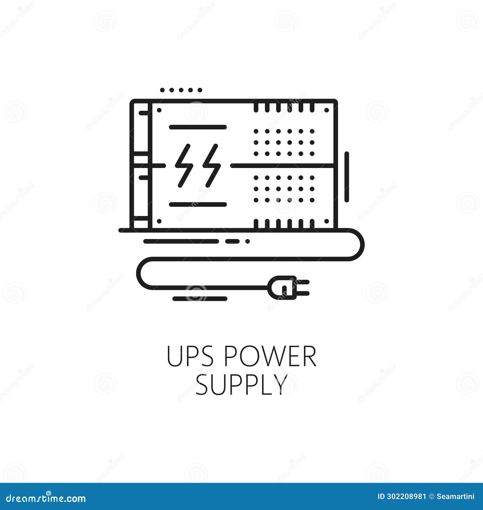 UPS Power Supply Line Icon, Computer PC Hardware Stock Vector ...