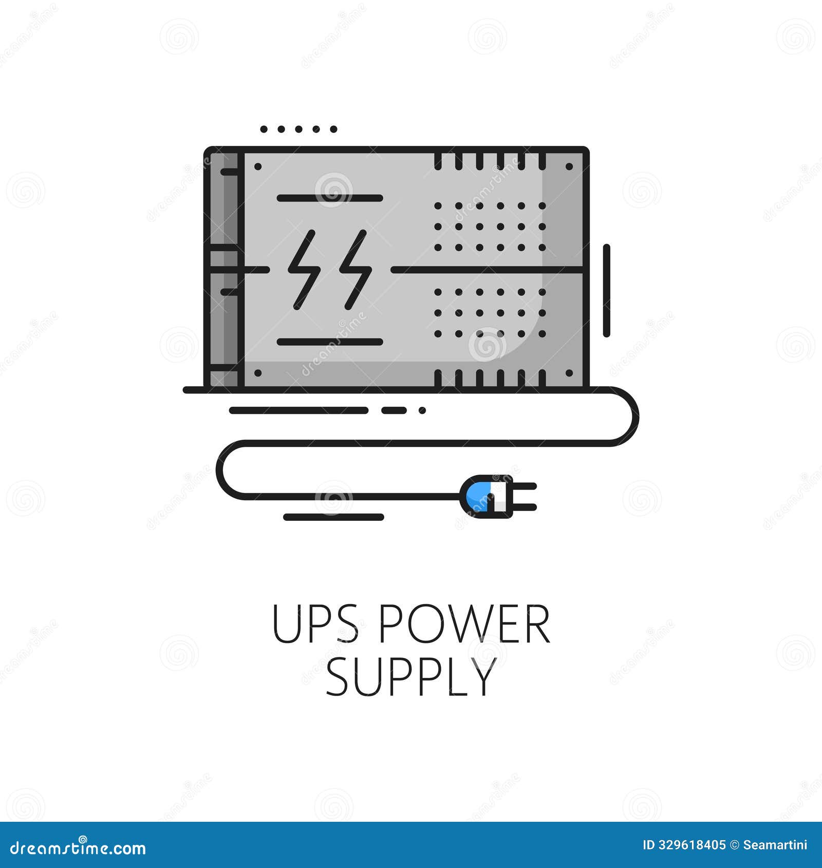 Ups Power Supply Software Color Thin Line Icon Stock Vector ...
