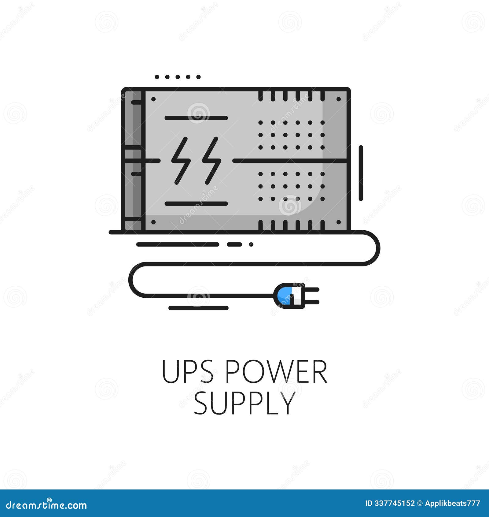 Ups Power Supply Software Color Thin Line Icon Stock Illustration ...