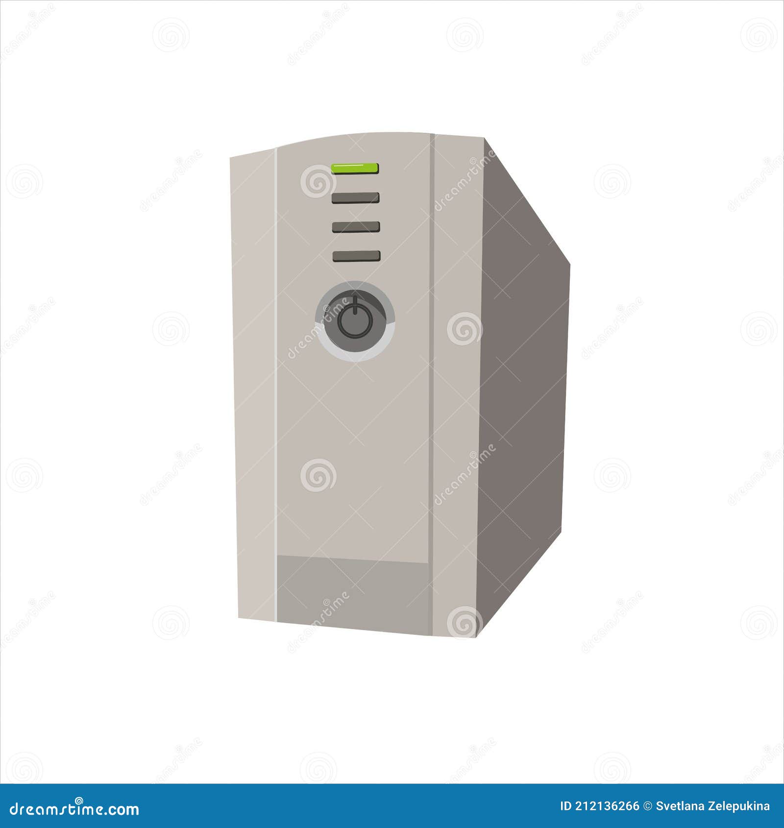UPS Uninterrupted Power Source To Protect Your Computer Stock Vector ...