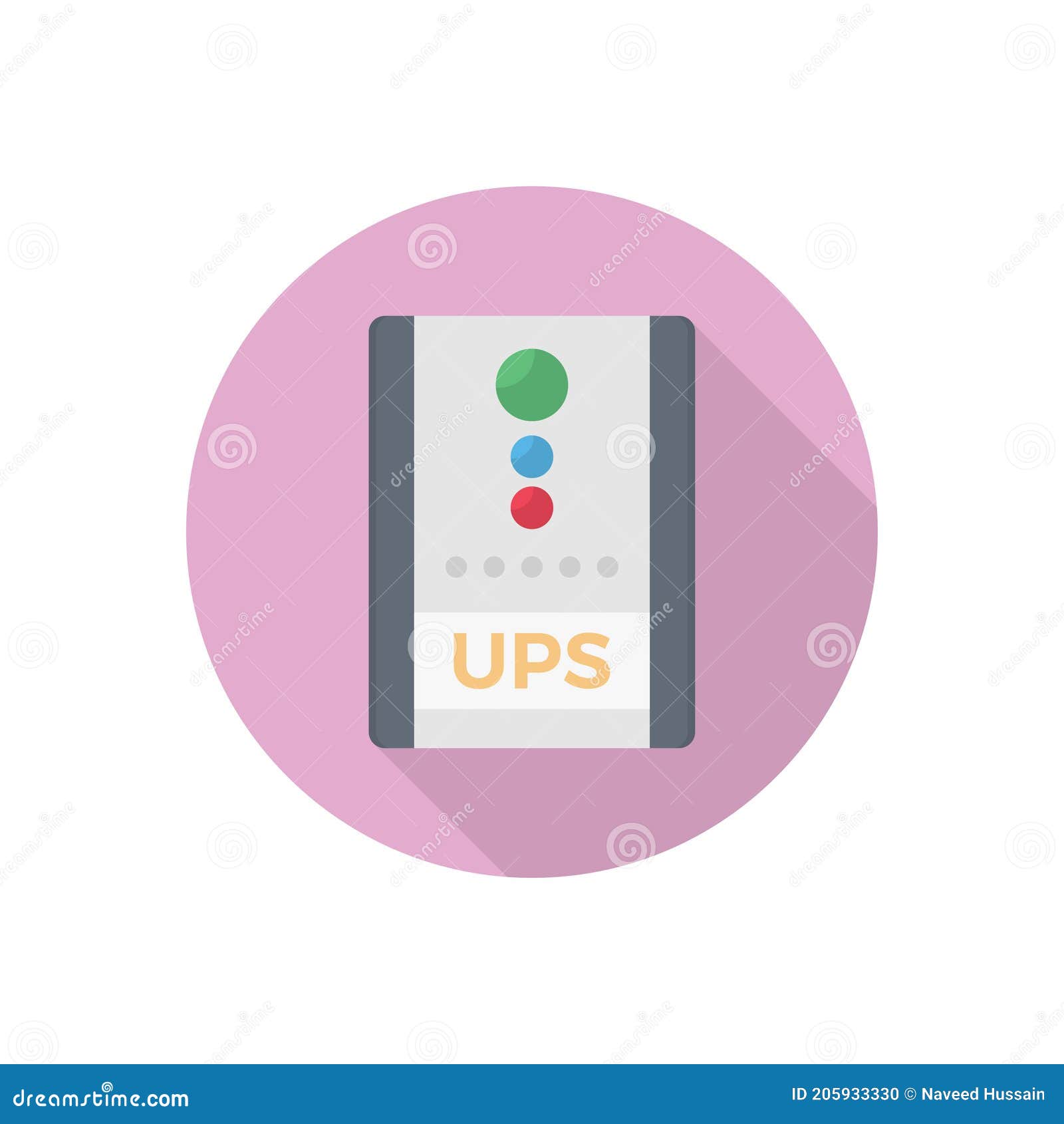 Ups Vector Flat Colour Icon Stock Vector - Illustration of overload ...