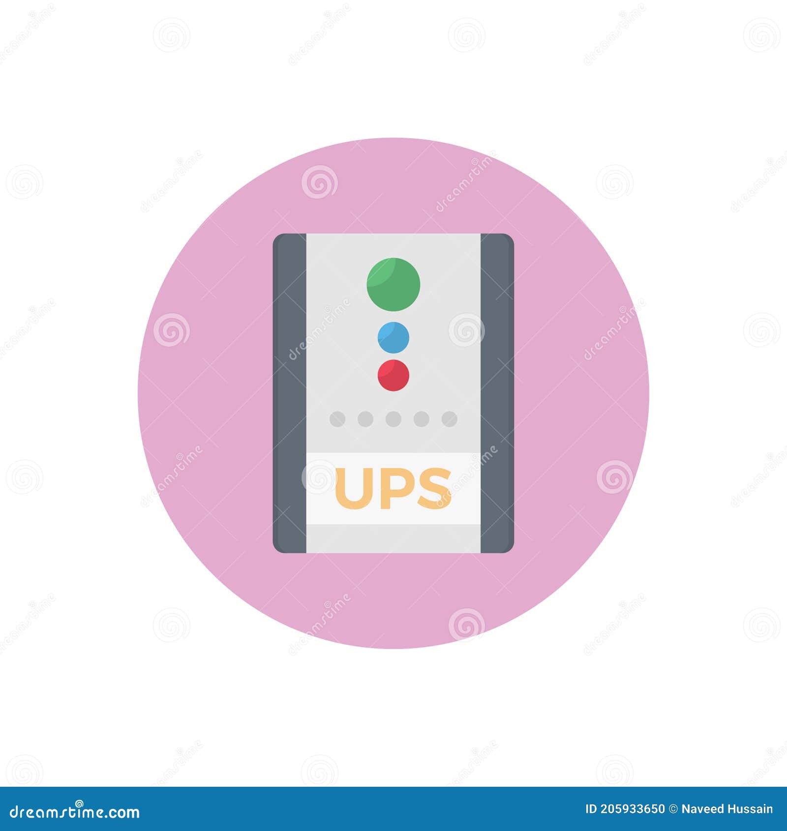 Ups Vector Flat Colour Icon Stock Vector - Illustration of icon ...