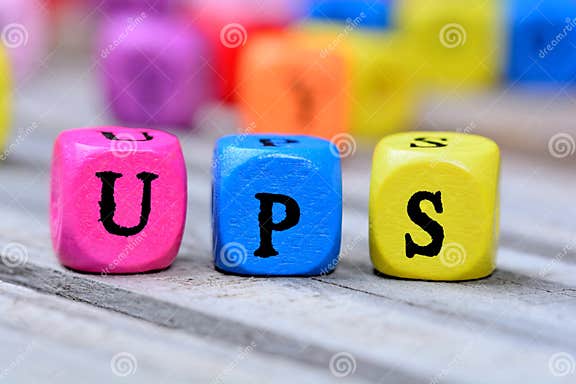 Ups word on table stock image. Image of horizontal, guilt - 82582699