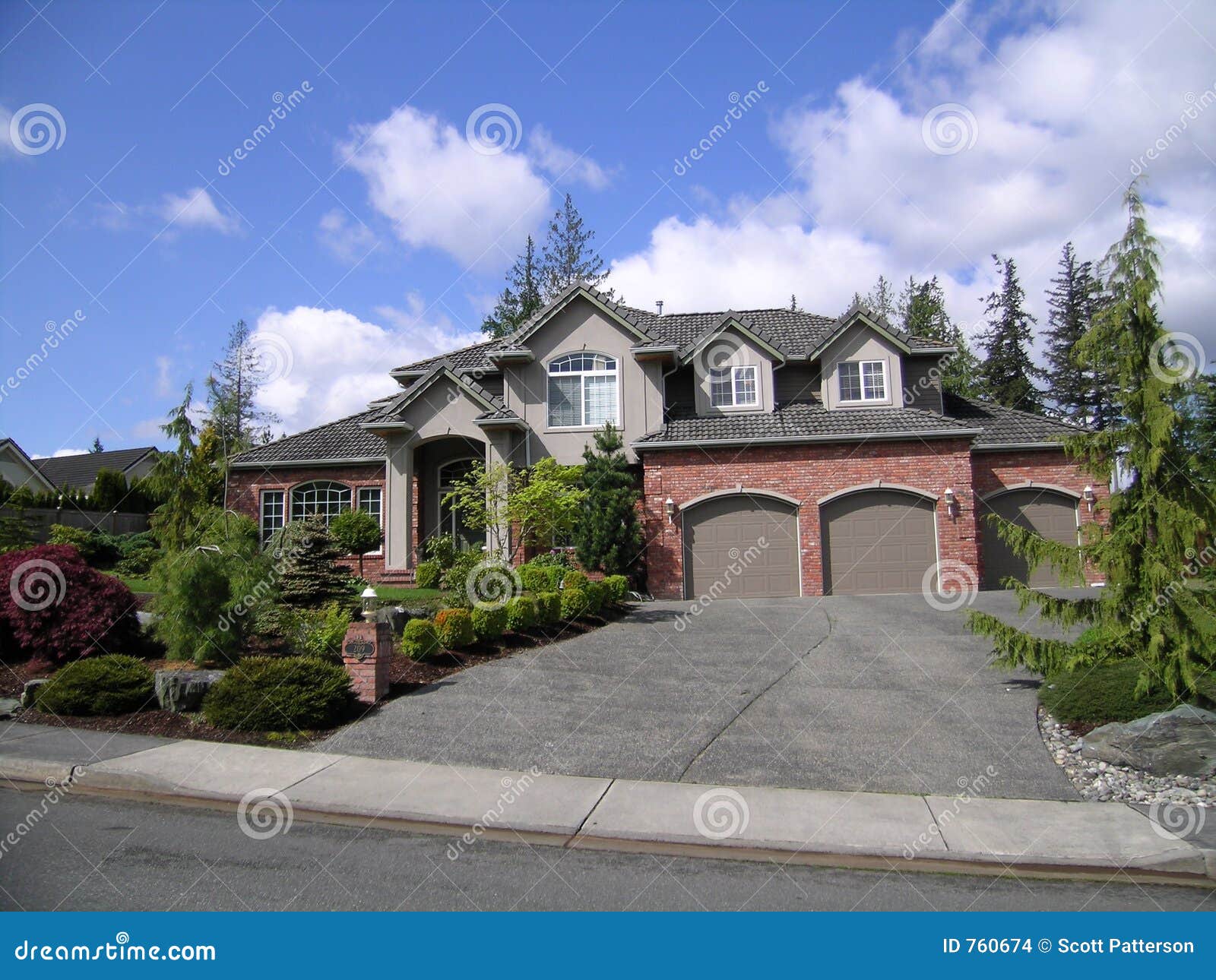 Upscale Home stock photo. Image of luxury, home, brick - 760674