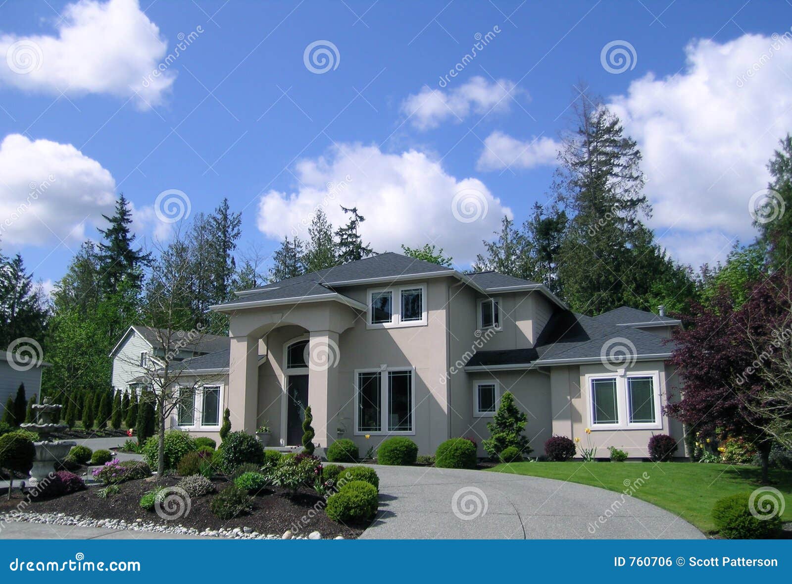 Upscale Home stock photo. Image of white, luxury, flagstone - 760706
