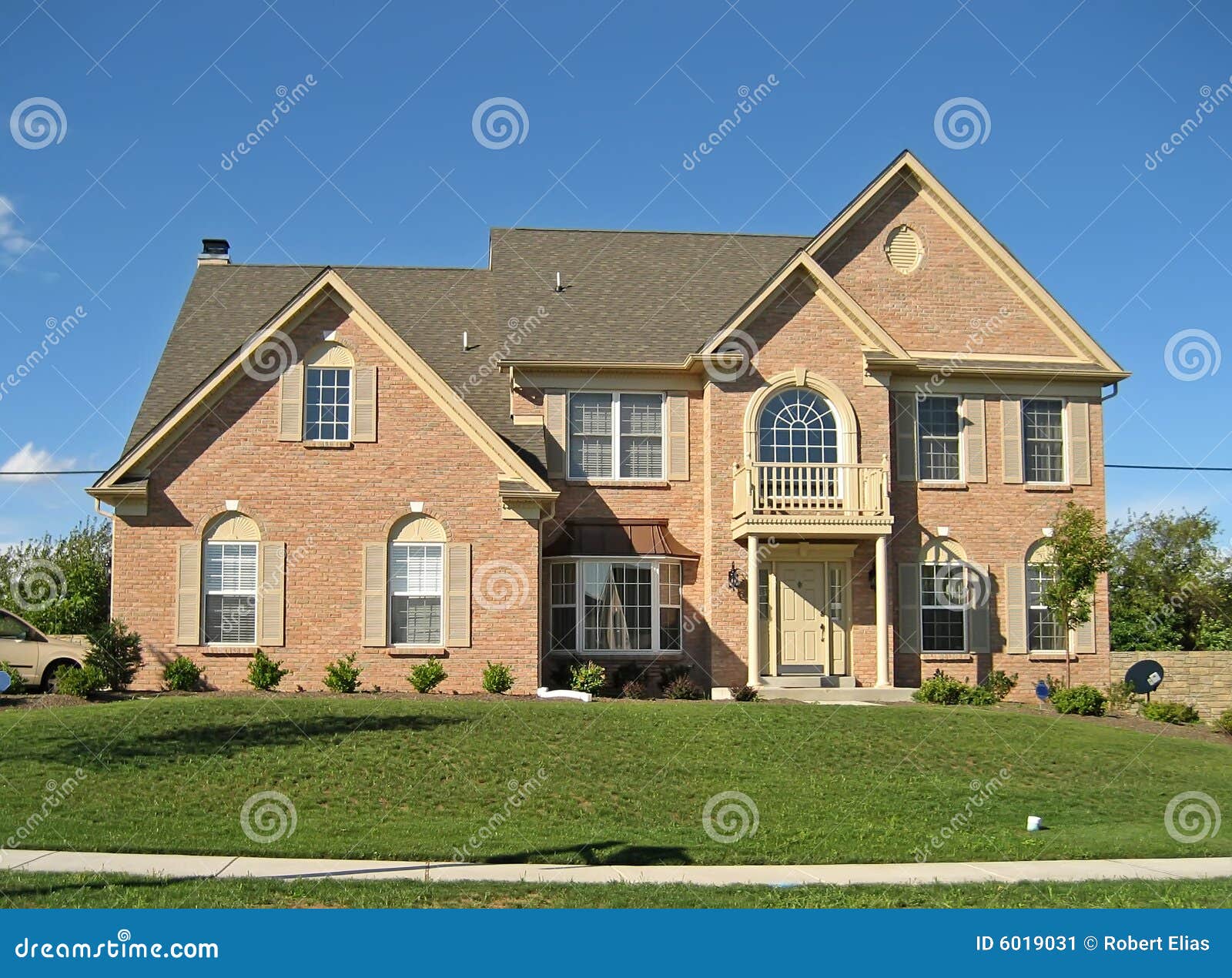 Upscale Suburban Home 4 stock image. Image of lawn, suburbs - 6019031
