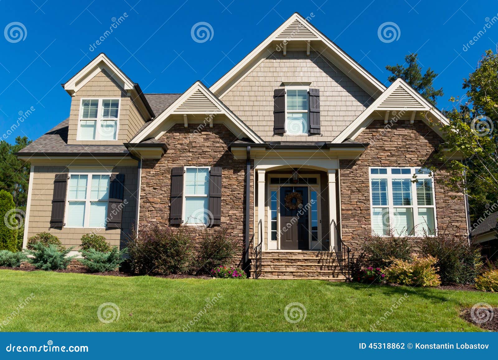 Upscale Suburban House Royalty-Free Stock Image | CartoonDealer.com ...