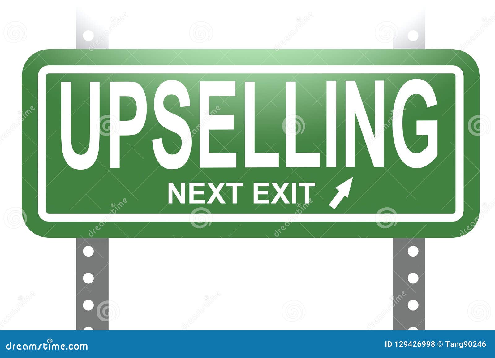 Upselling Word with Green Sign Board Isolated Stock Illustration ...