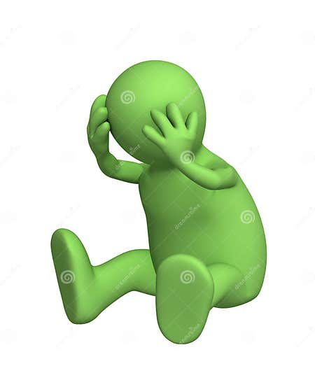 Upset 3d Puppet, Keeping for a Head Stock Illustration - Illustration ...