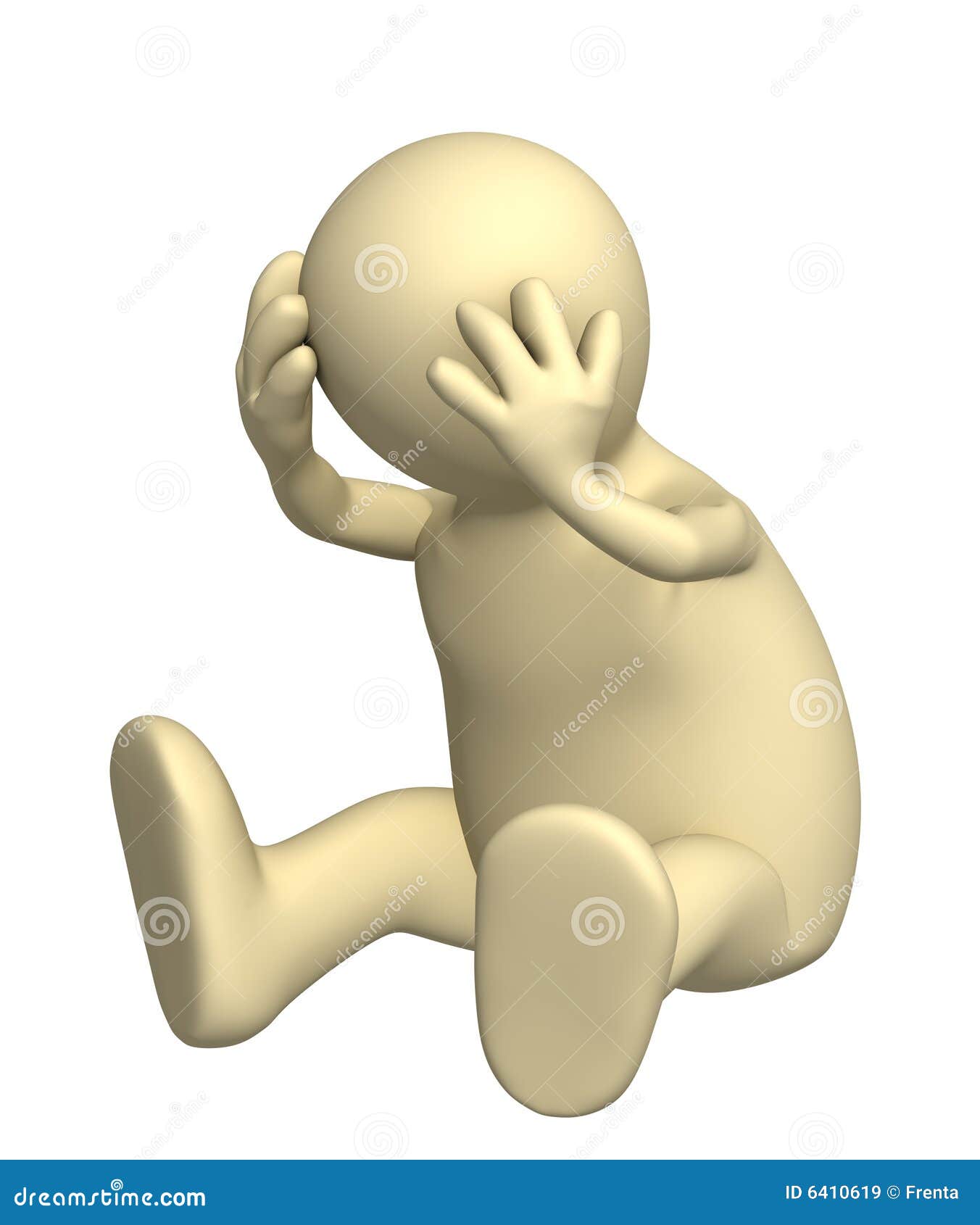 Upset 3d Puppet, Keeping for a Head Stock Illustration - Illustration ...