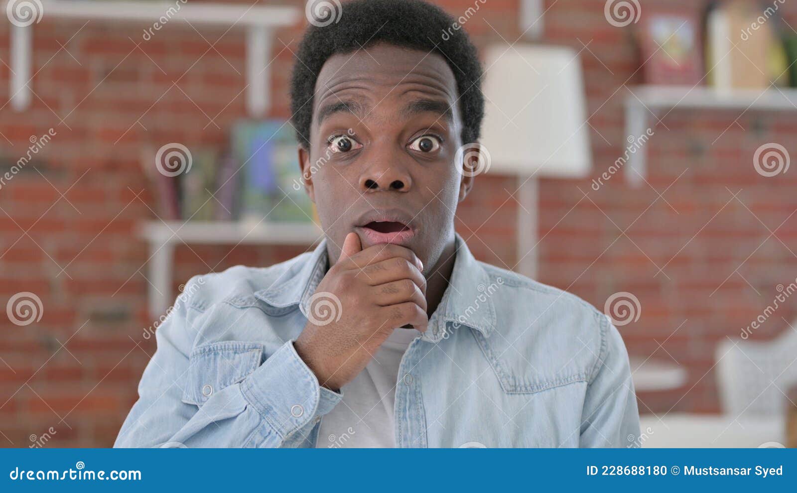 Upset African Man Feeling Shocked Stock Photo - Image of loss, afro ...