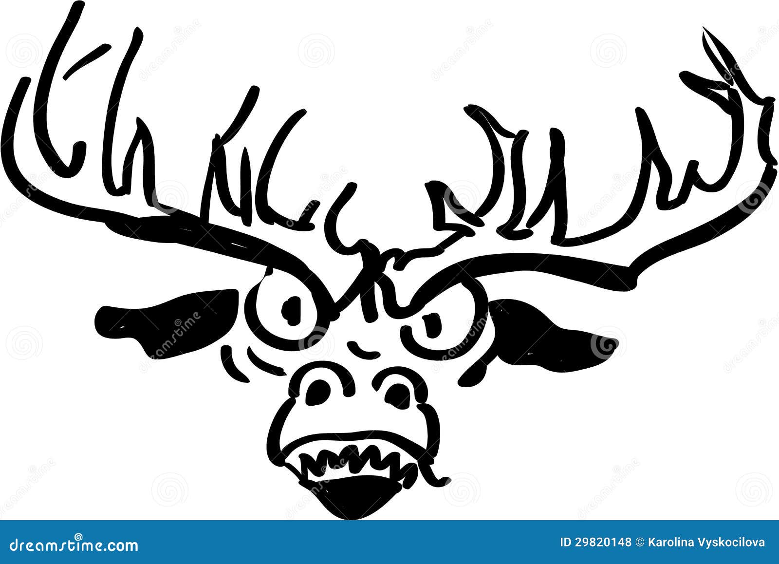 Upset and angry reindeer stock illustration. Illustration of mammal ...