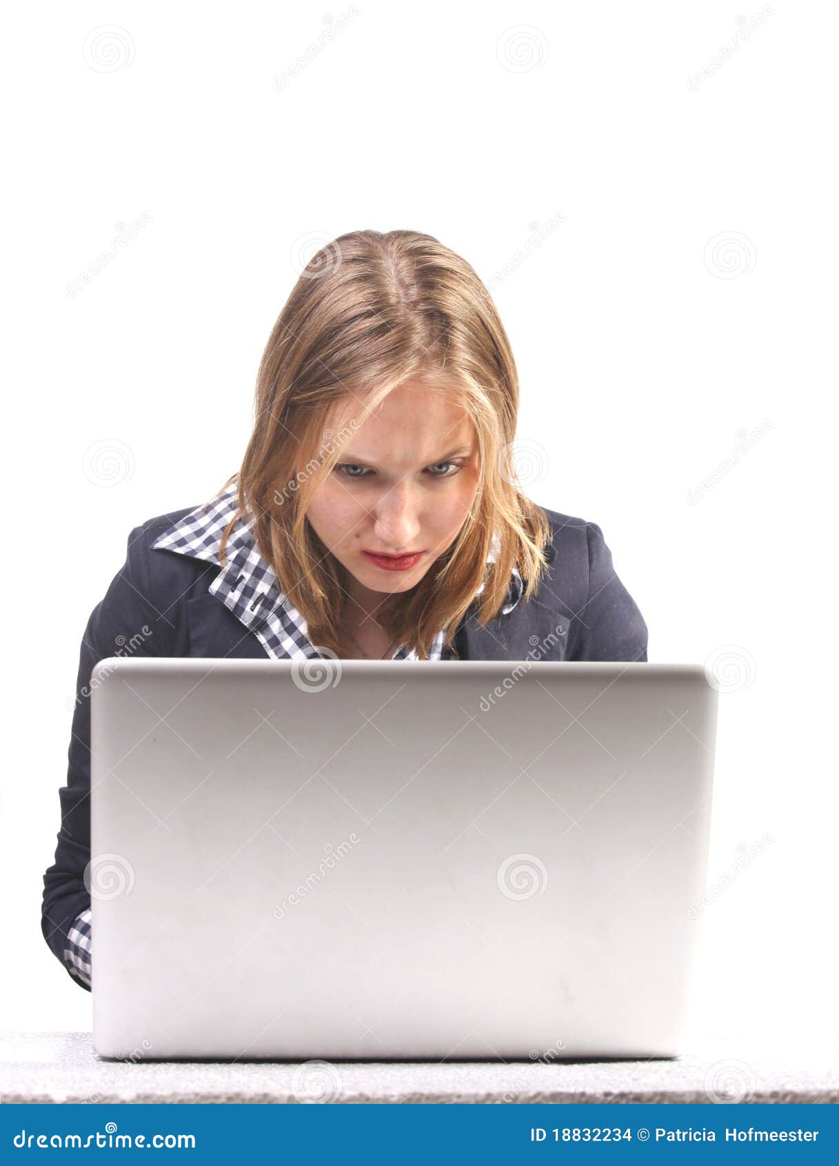 Upset behind laptop stock photo. Image of model, crash - 18832234