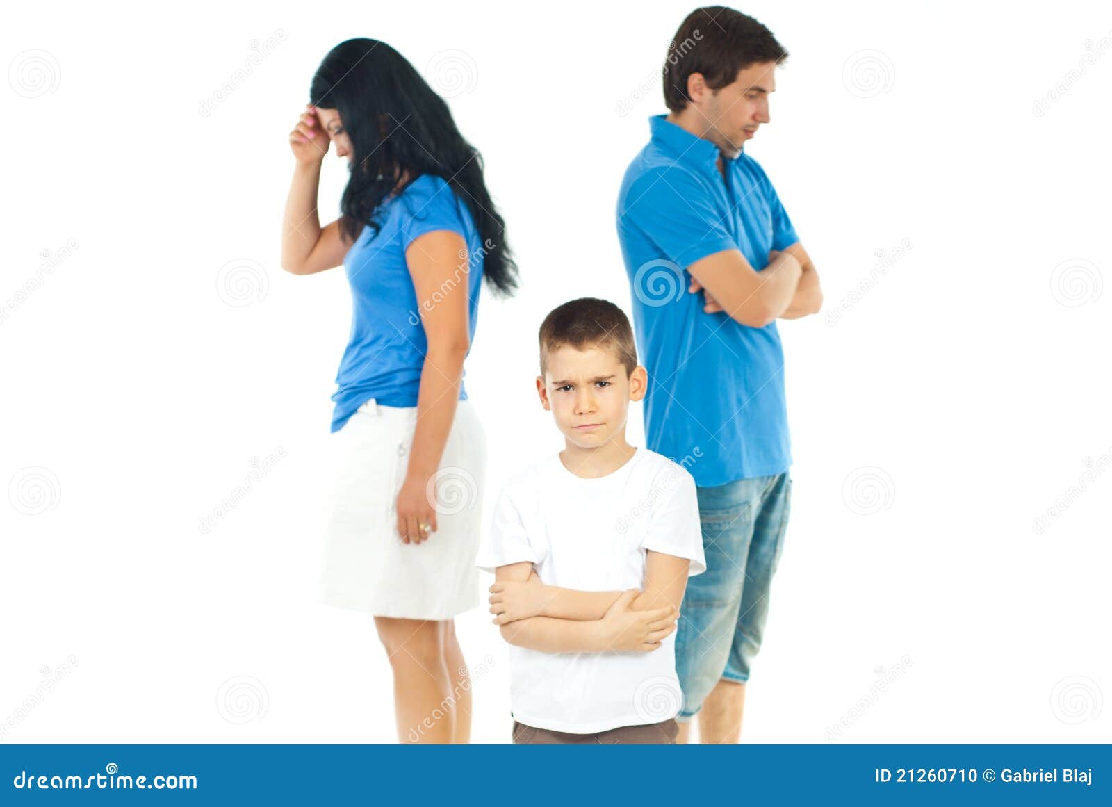 Upset Boy between Parents Problems Stock Photo - Image of father ...