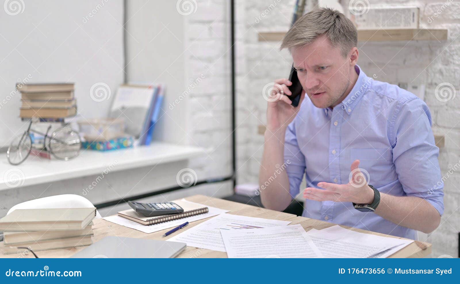 Upset Businessman Speaking on Phone Angrily Stock Photo - Image of ...
