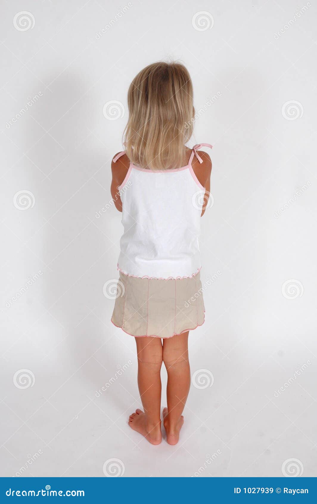Upset child stock image. Image of blond, look, back, premonition - 1027939