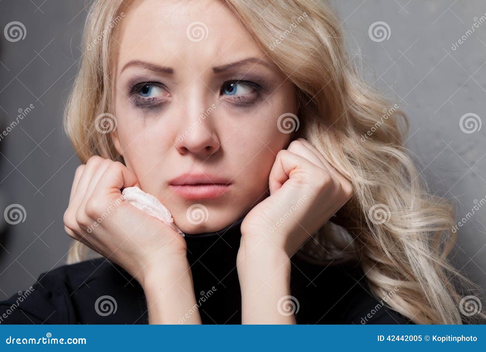 Upset Crying Woman. Tragic Expression. Stock Image - Image of beauty ...