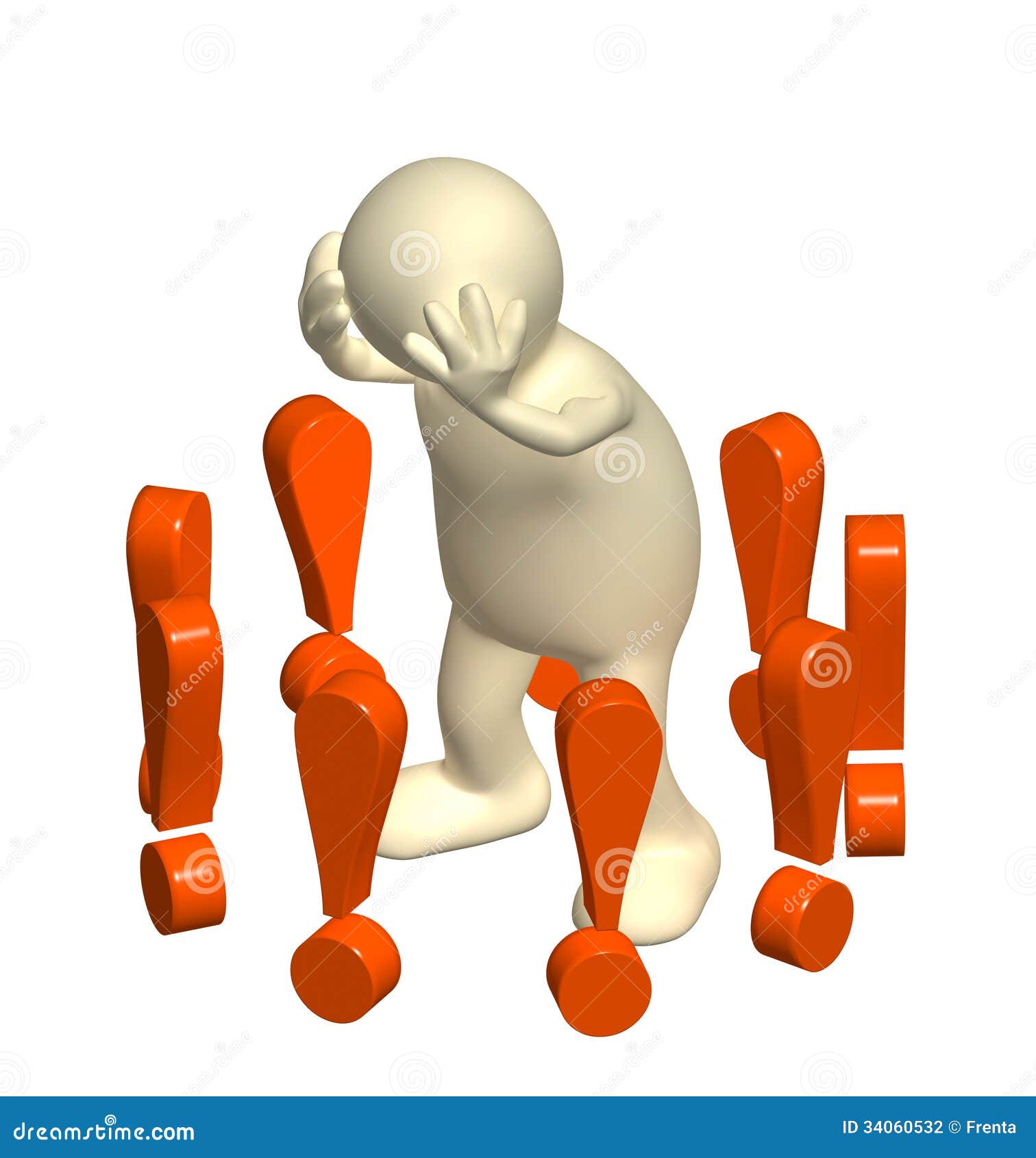 Upset 3d puppet stock illustration. Illustration of grief - 34060532